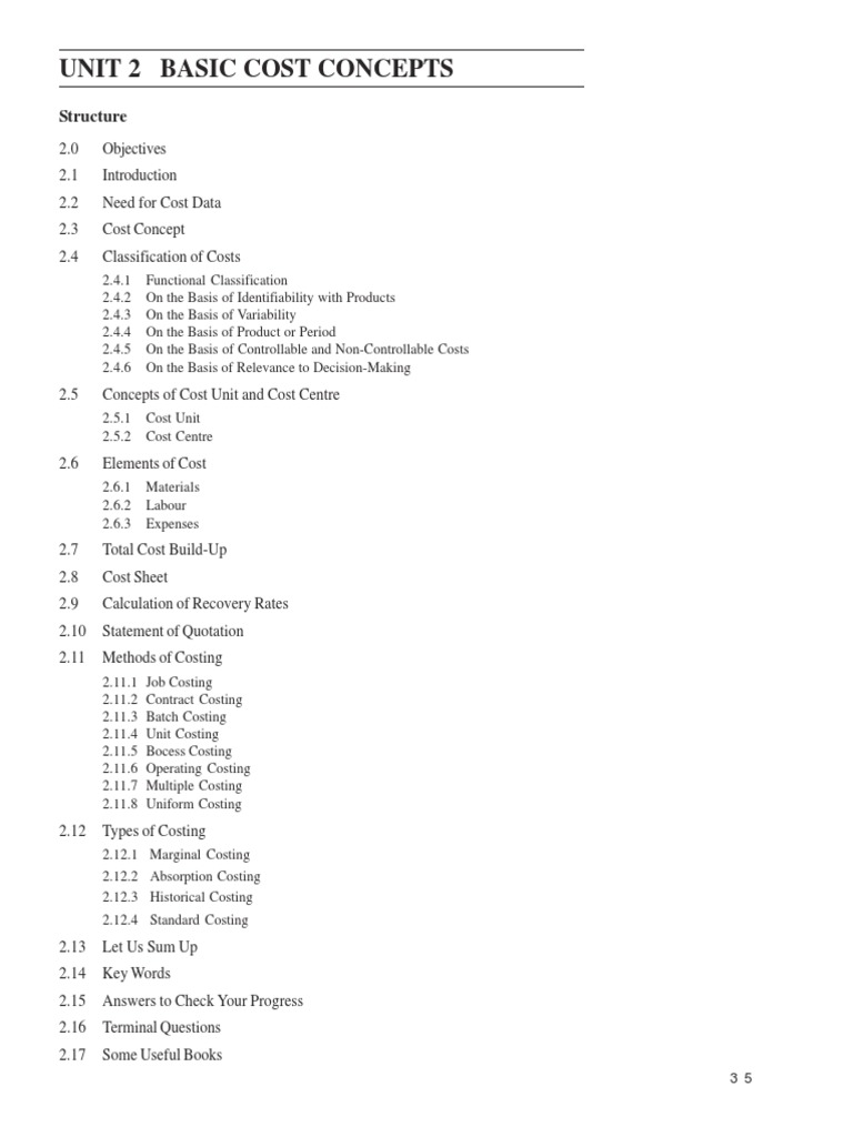 Block 1 MCO 5 Unit 2 | PDF | Cost | Expense