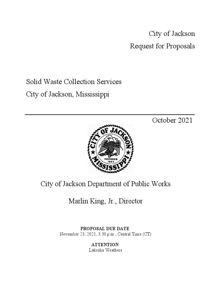 FINAL 10-21-21 Garbage Collection RFP | PDF | Municipal Solid Waste | Waste Management
