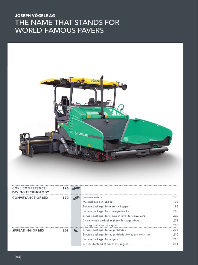 Vogele - Parts and More Catalogue 2017 | PDF | Manufactured Goods ...