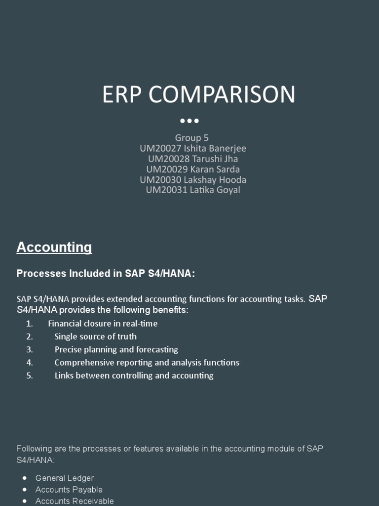 ERP Comparison | PDF | Accounting | Enterprise Resource Planning