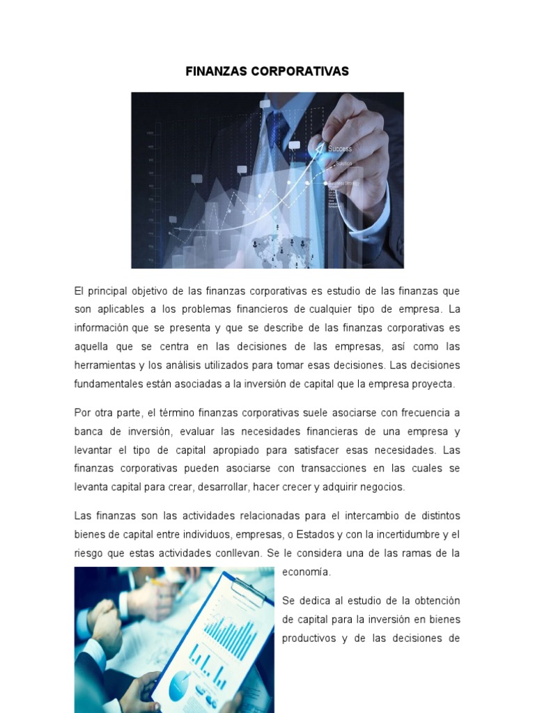 Finanzas Corporativas: Decisiones y Capital | PDF | Economía Financiera ...
