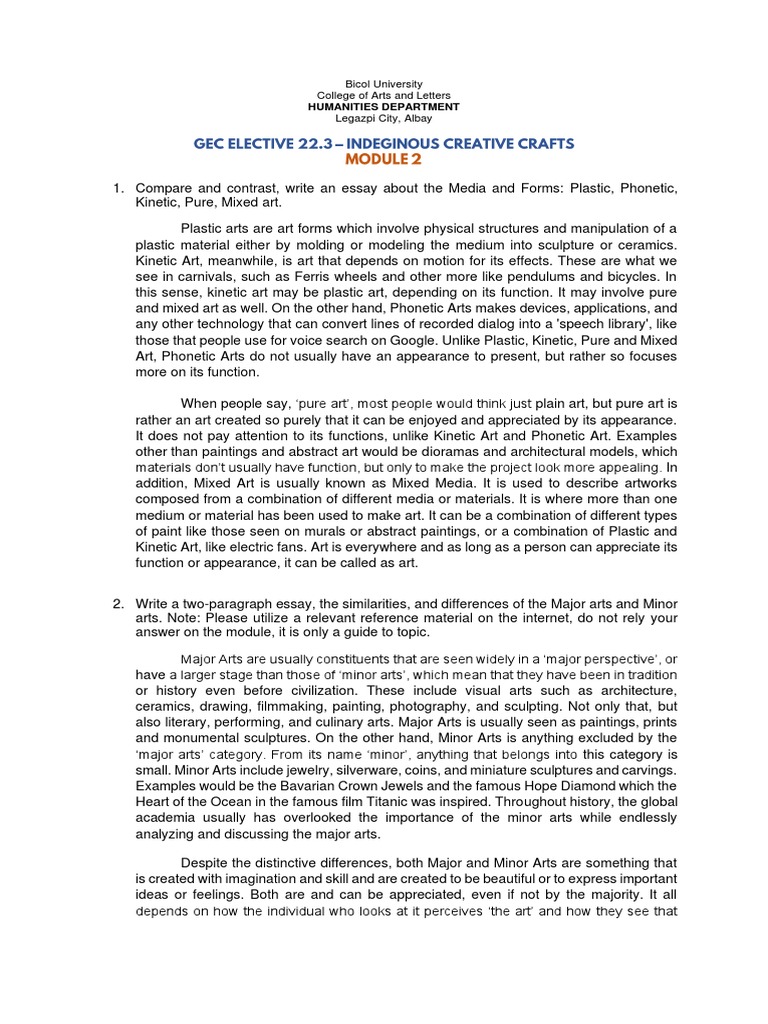 (Gec 22.3) Razon 3b Module2 | PDF | Paintings | Sculpture