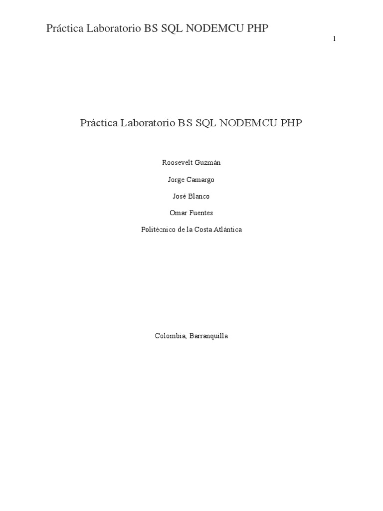 Práctica Laboratorio BS SQL NODEMCU PHP | PDF | Bootstrap (marco frontal) | Php
