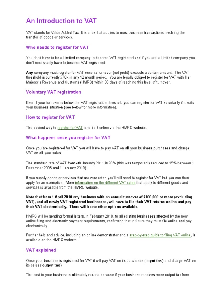 An Introduction To VAT | PDF | Value Added Tax | Invoice