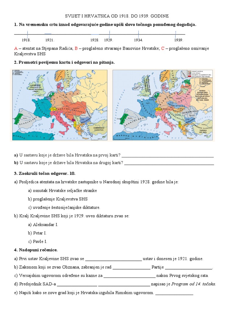 Svijet I Hrvatska Od 1918 Do 1939. Prilag. | PDF
