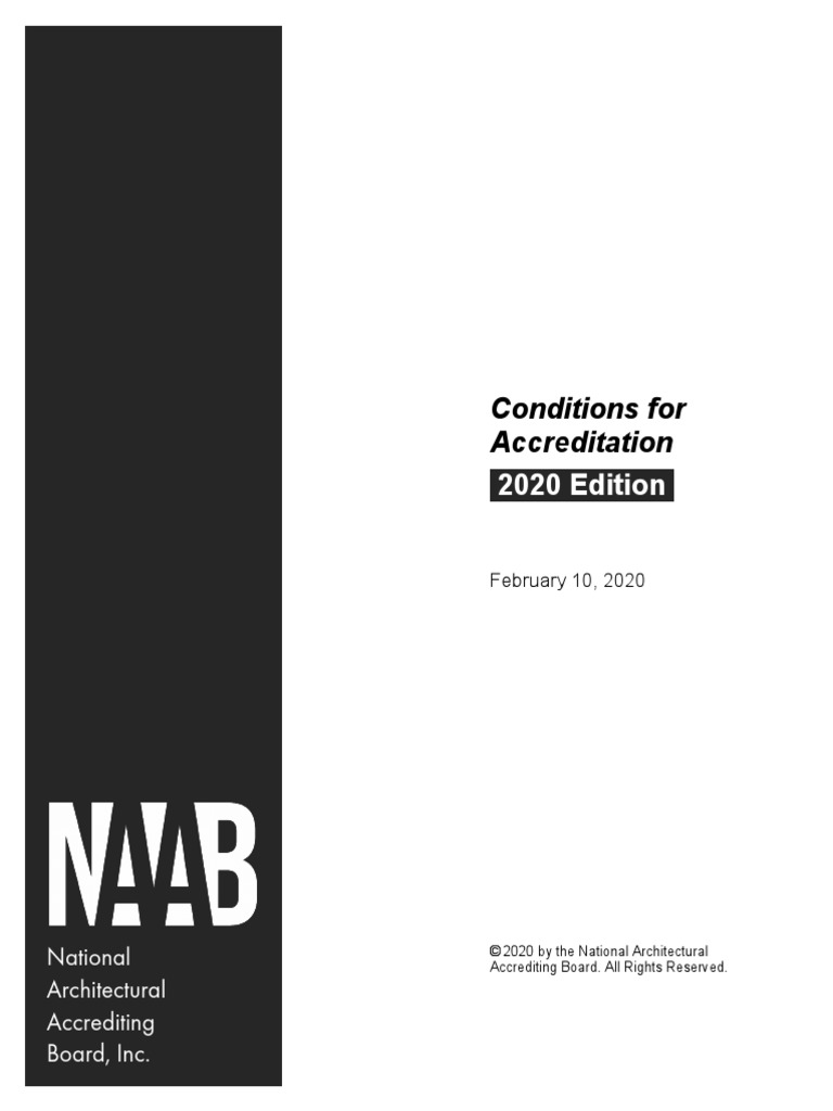 2020 NAAB Conditions For Accreditation | PDF | Educational Assessment | Postgraduate Education