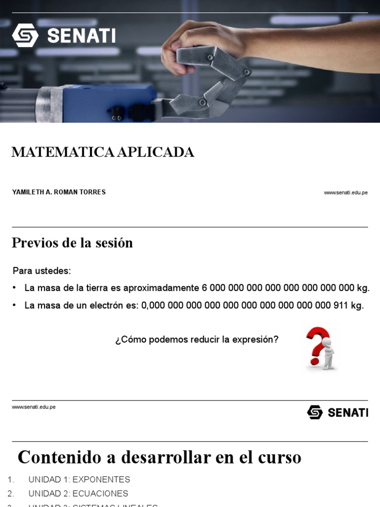 Matematica Aplicada-Clase 1 | PDF | Exponenciación | Masa