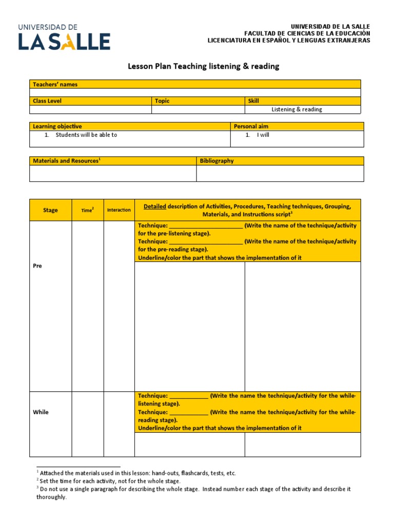 Lesson Plan for Listening & Reading Skills | PDF | Lesson Plan | Change