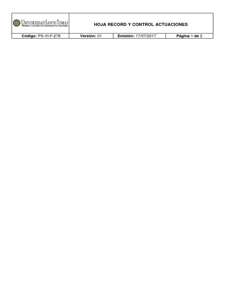 FORMATO Hoja Record Arreglada | PDF