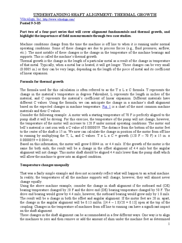 Understanding Shaft Alignment: Thermal Growth | Download Free PDF ...