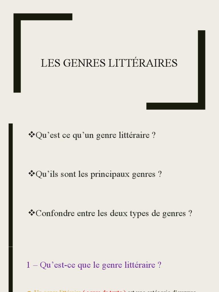 les genres littéraires | PDF
