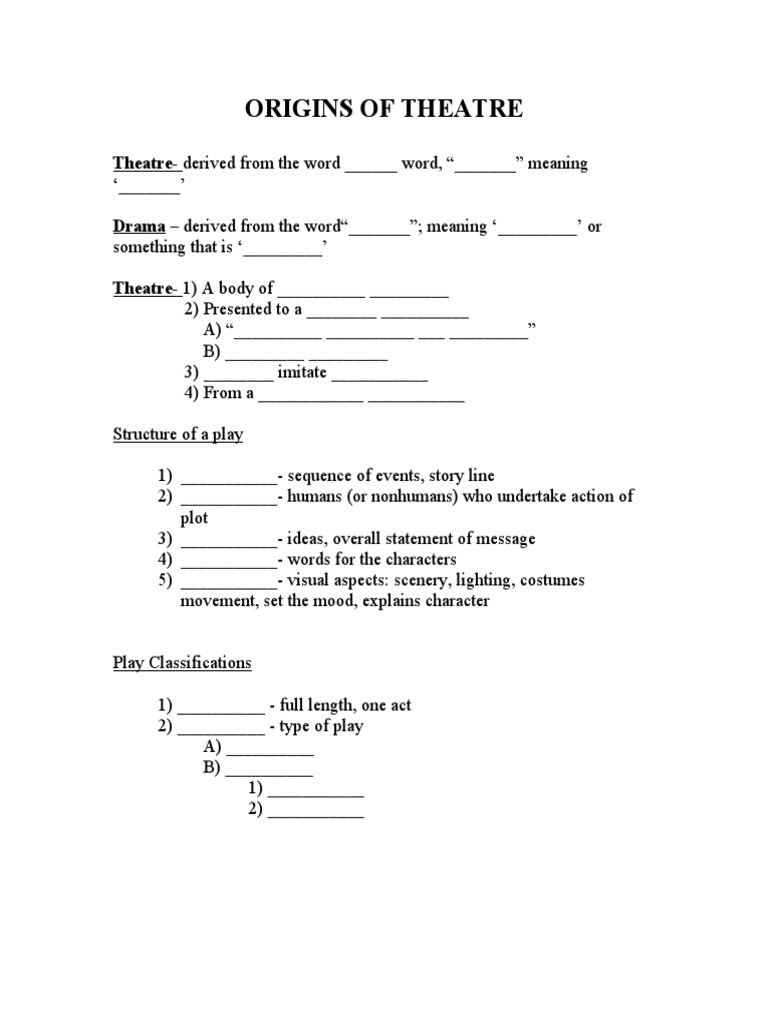 Origins of Theatre Handout | PDF