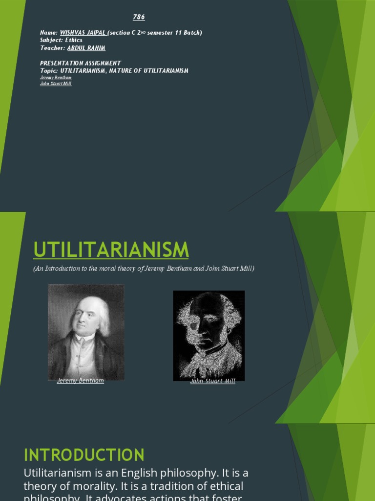 Utilitarianism Presentation Assignment | Download Free PDF ...