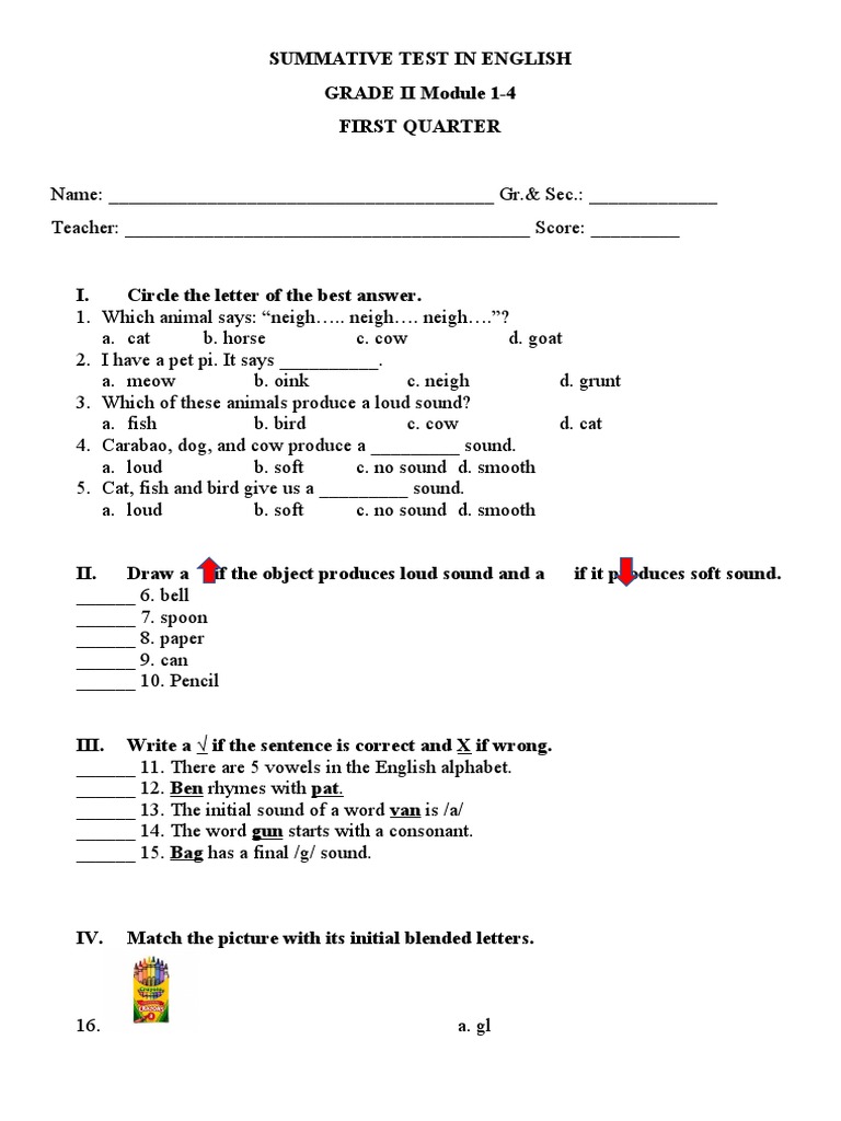 Summative Test in English New | PDF
