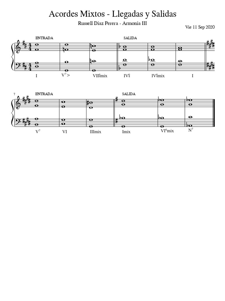 Acordes Mixtos - Llegadas y Salidas | PDF
