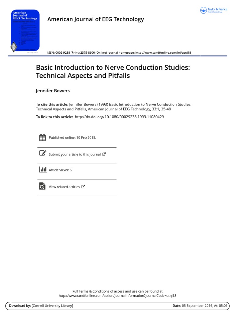 Nerve Conduction Studies Overview | PDF | Electromyography | Peripheral ...