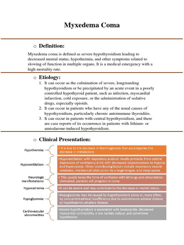 Myxedema Coma | PDF
