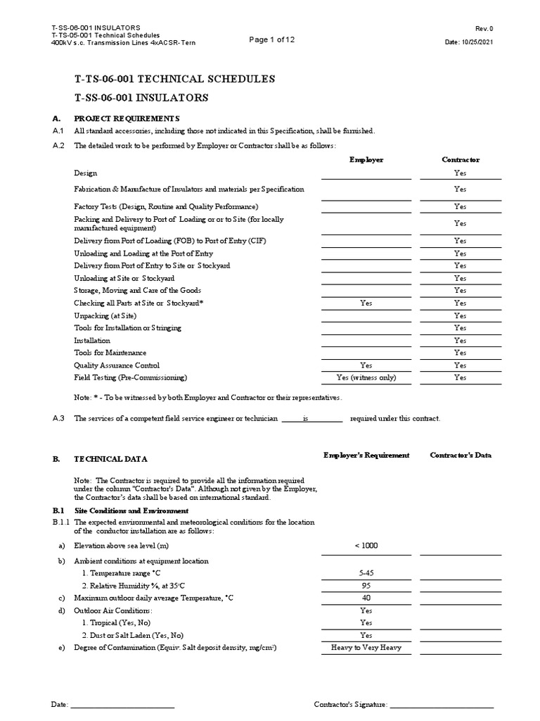 275kV T TS 06 001 Insulators SC 2021 | PDF | Insulator (Electricity ...