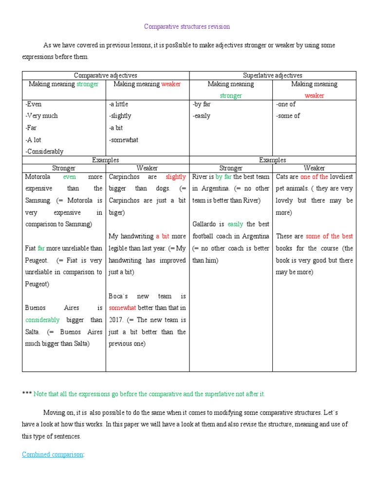 Comparative Structures | PDF | Adjective | Noun