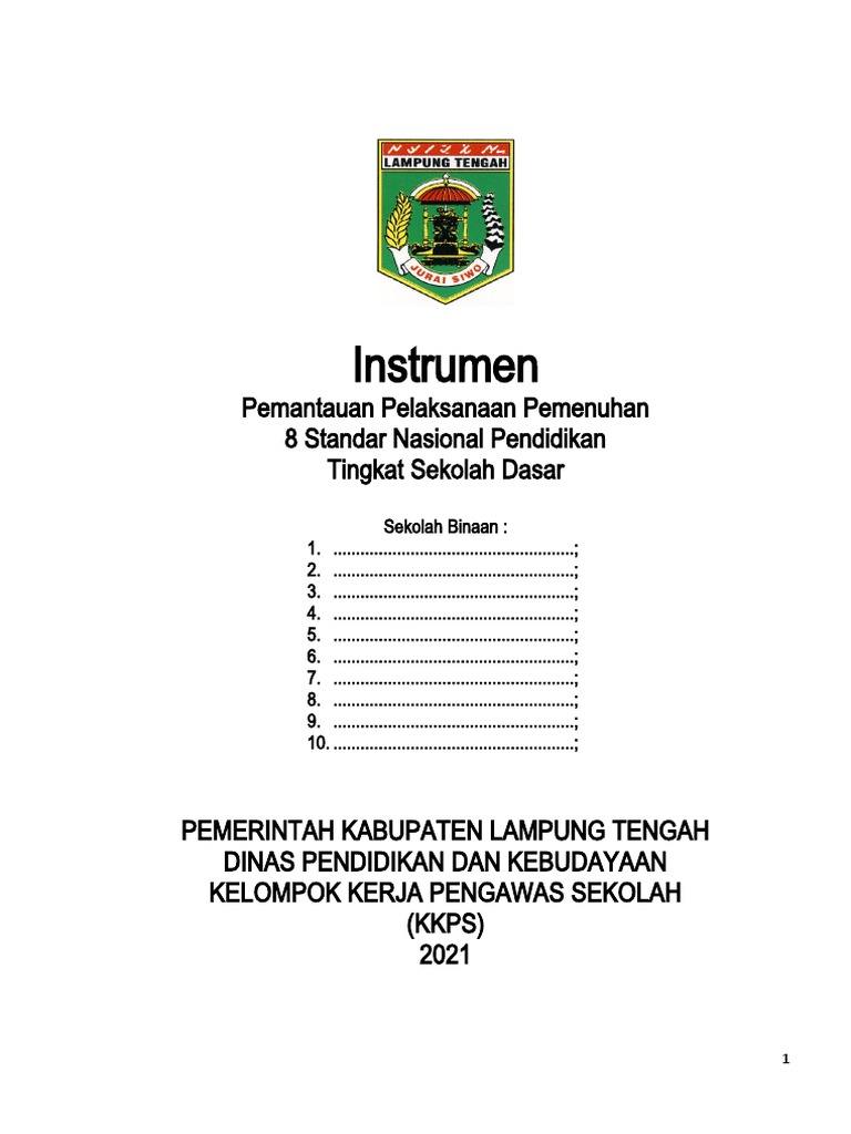 Instrumen Pemantauan 8 SNP - Versi 2021 | PDF | Karier & Perkembangan | Bisnis