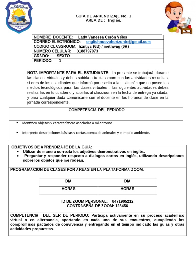 Guía Grado Sexto Pdf