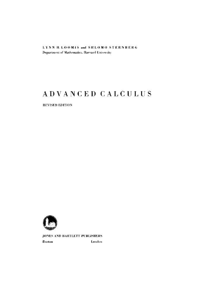 Advanced Calculus - Department of Mathematics - Harvard University ...