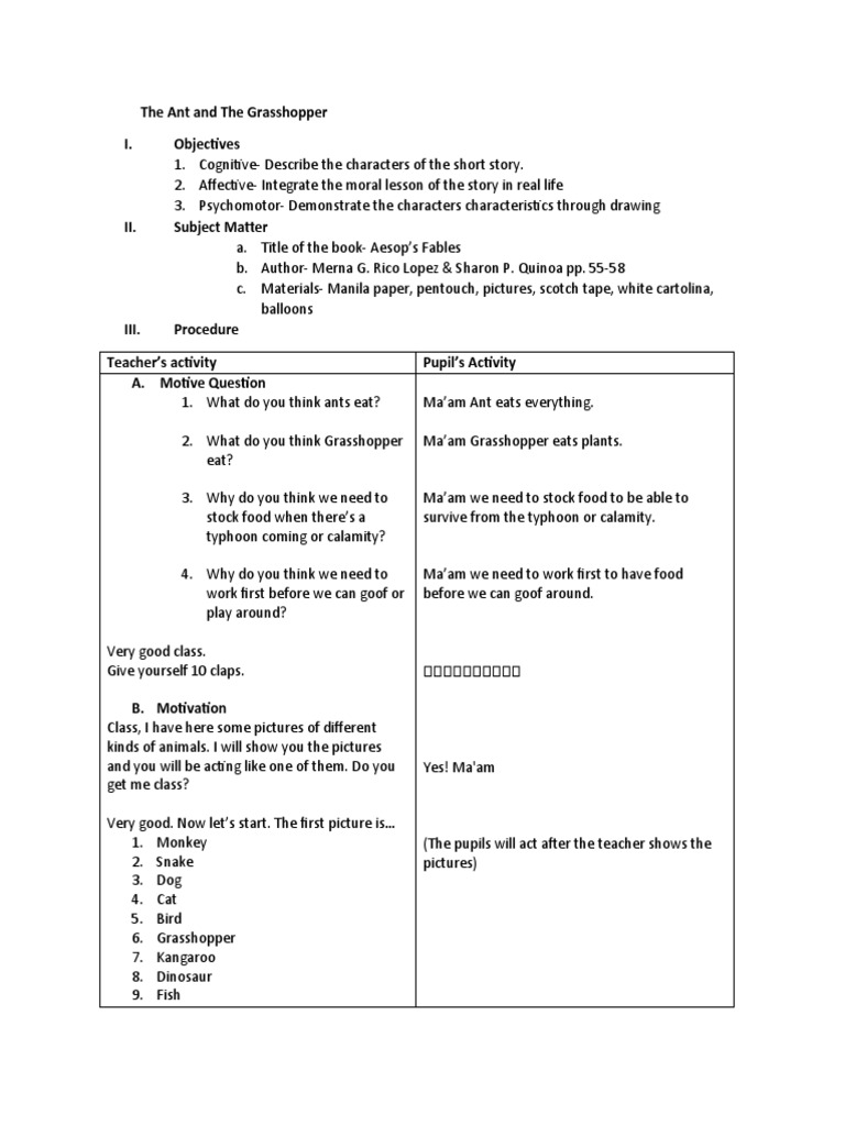 The Ant and The Grasshopper | PDF | Self-Improvement | General Fiction