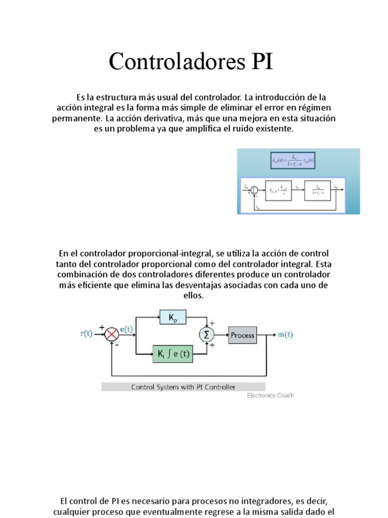 Controladores PI: Eficiencia y Aplicaciones | PDF
