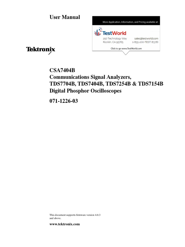 TDS7000 SM | PDF | Computing | Computer Engineering