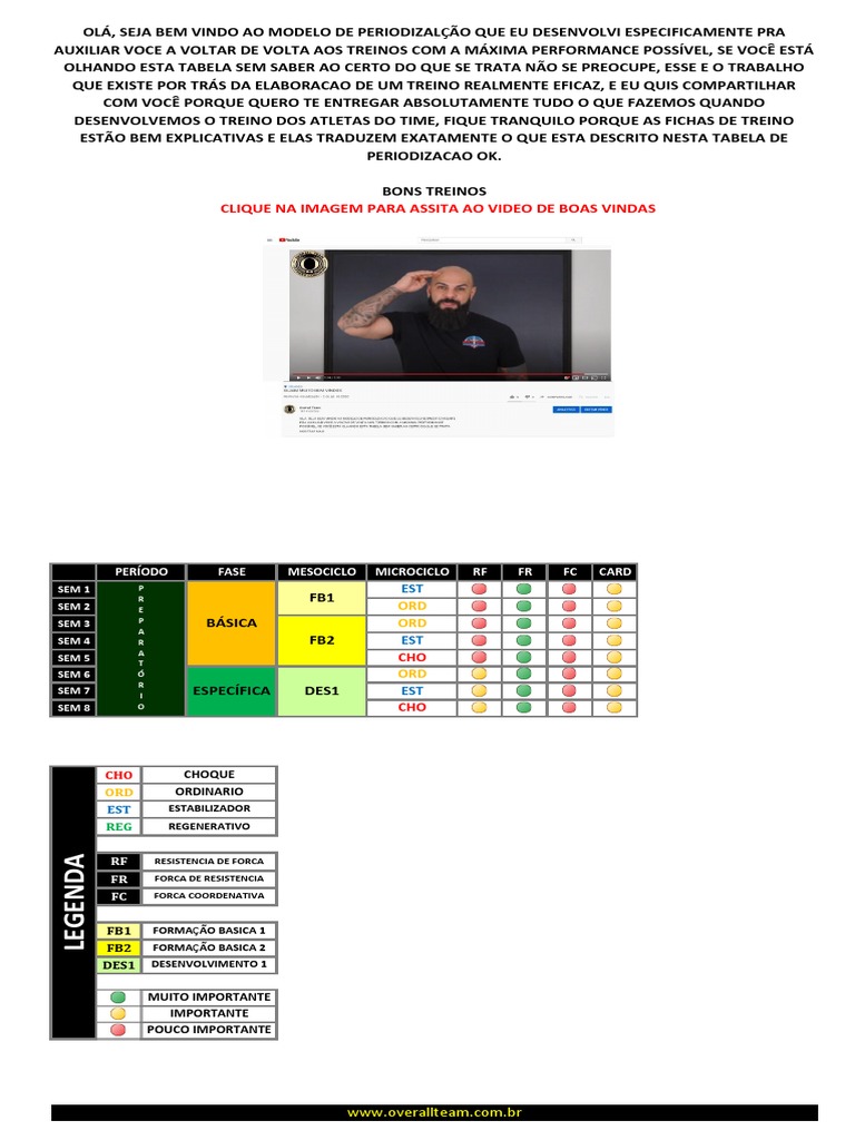 Treino Base para Homens - Coach Rubens Gomes | PDF