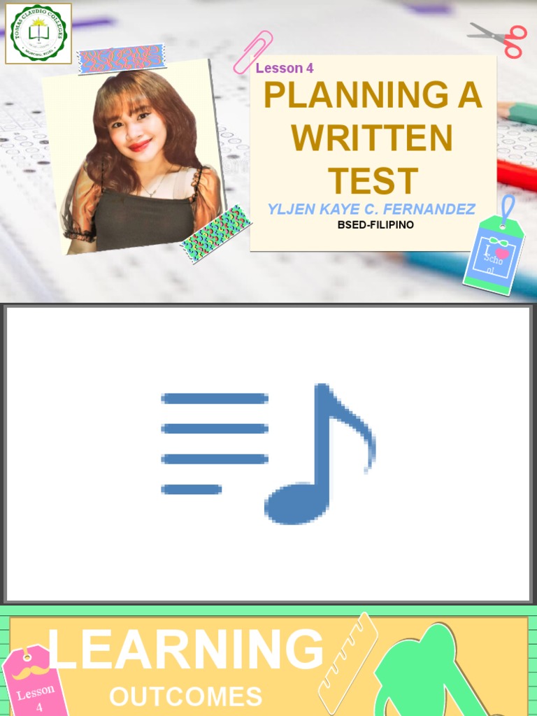 Planning A Written Test: Lesson 4 | PDF | Educational Assessment ...