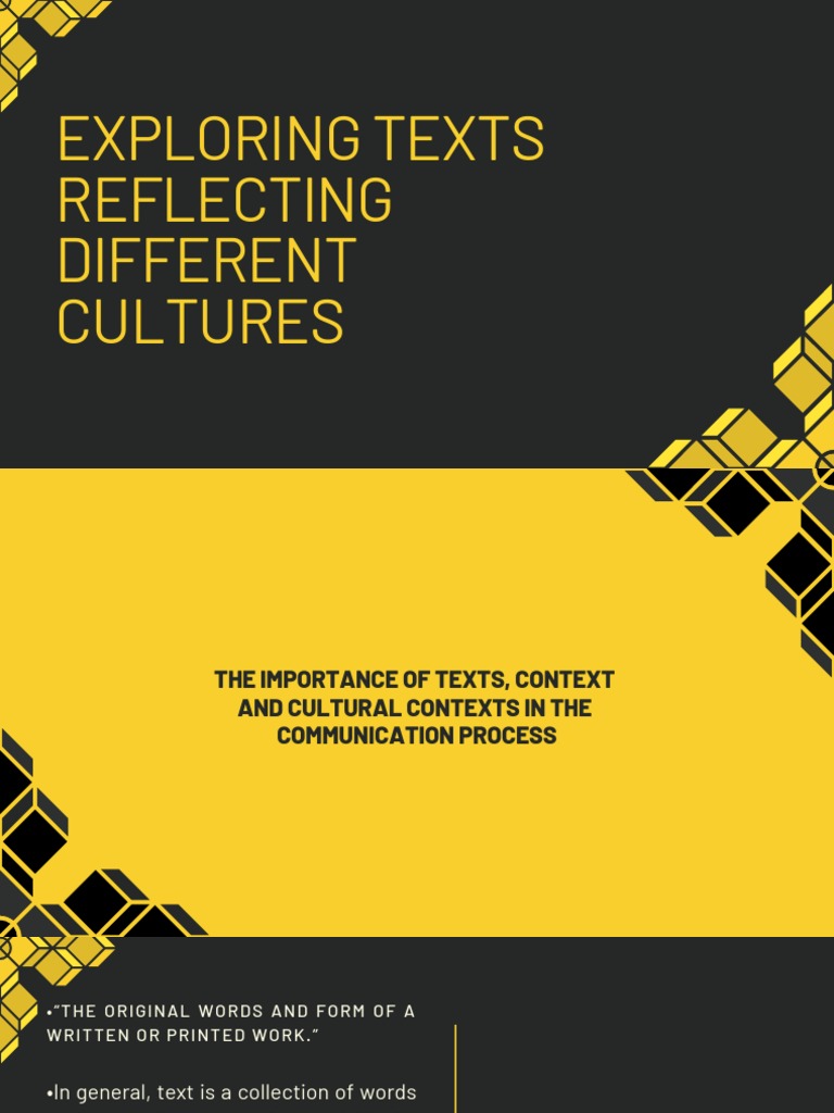 Exploring Text Reflecting Different Cultures | PDF | Communication ...