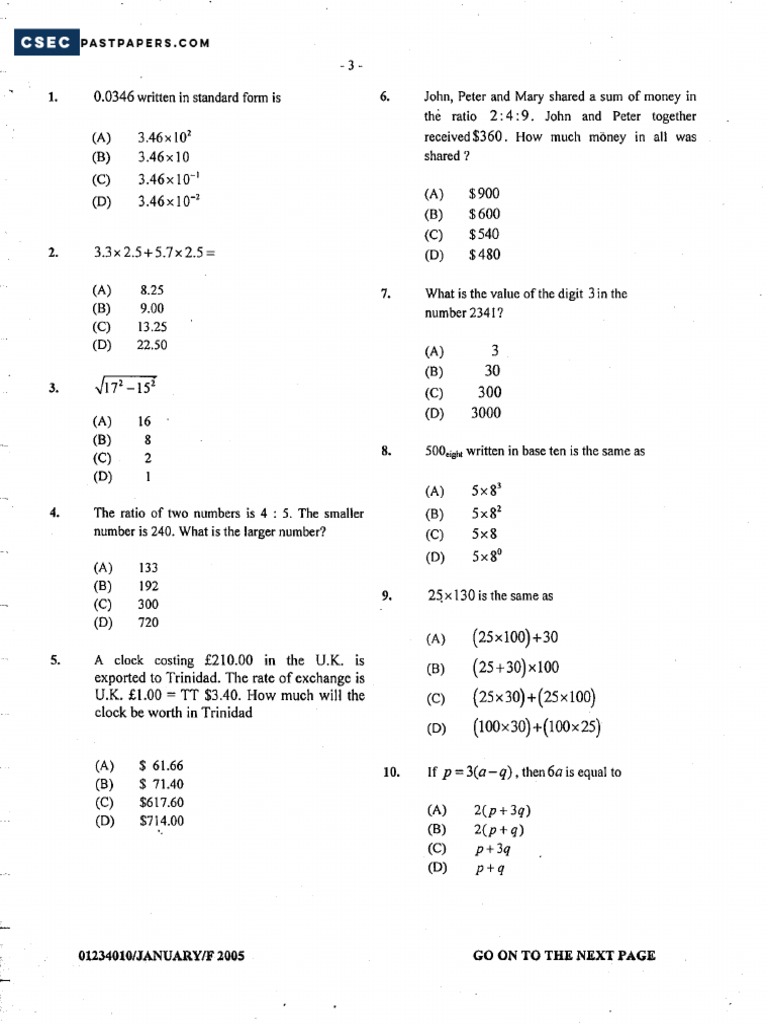 Math Multiple Choice Questions | PDF | Geometry | Elementary Geometry