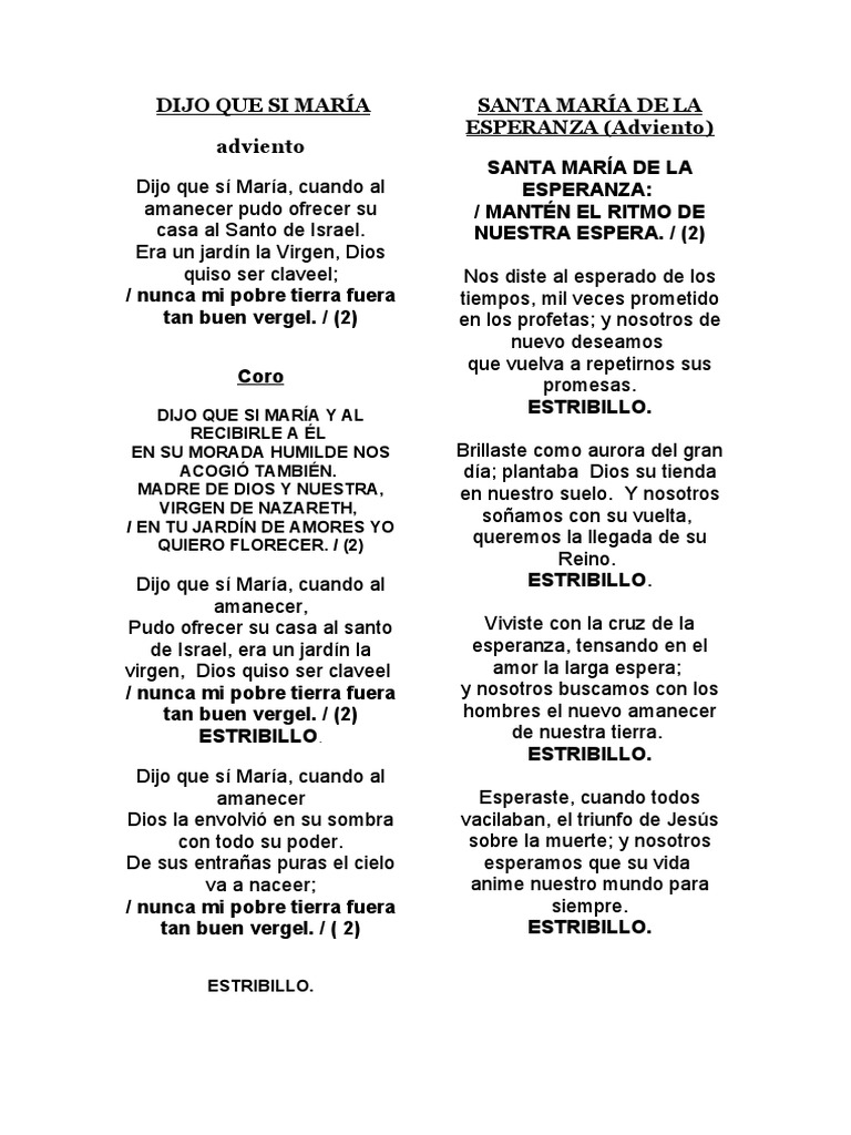 Dijo Que Si María. Adviento | PDF
