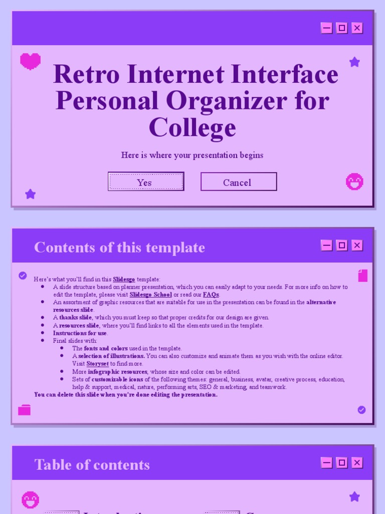 Retro Internet Interface Personal Organizer For College by Slidesgo ...