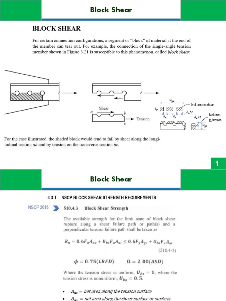 CE134P-2 - Block Shear | PDF | Home & Garden