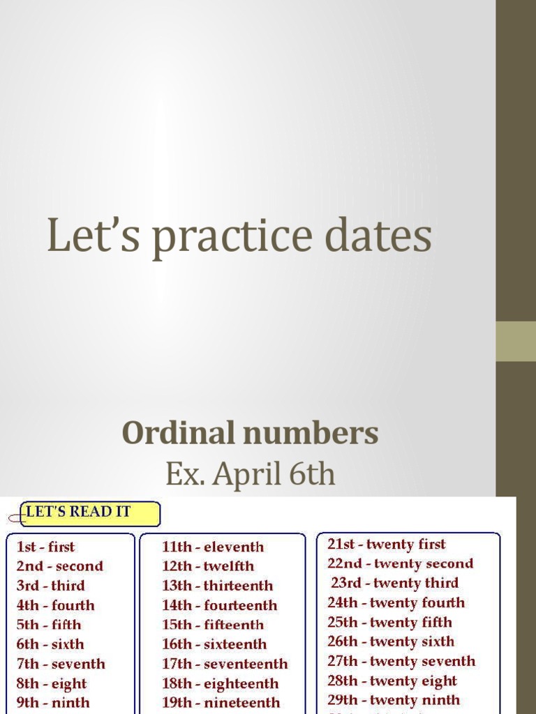 Let's Practice Dates | PDF