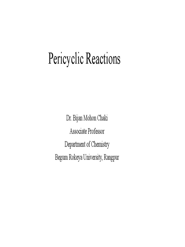 Pericyclic Reactions | PDF | Molecular Orbital | Photochemistry