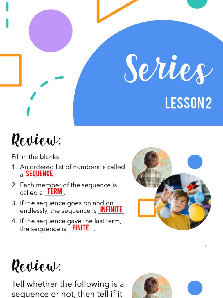 Series: Lesson 2 | PDF | Sequence | Series (Mathematics)