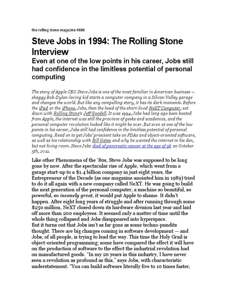 The Rolling Stone Magazine | PDF | Application Software | Macintosh