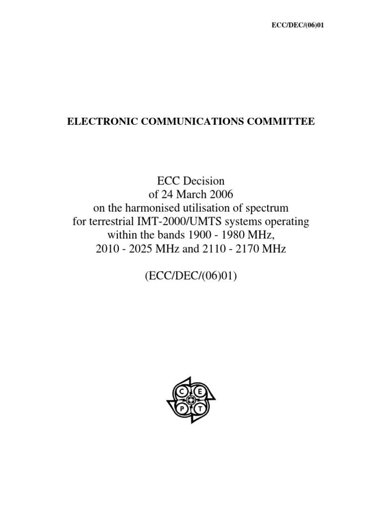 Electronic Communications Committee: ECC/DEC/ (06) 01 | PDF | 3 G ...