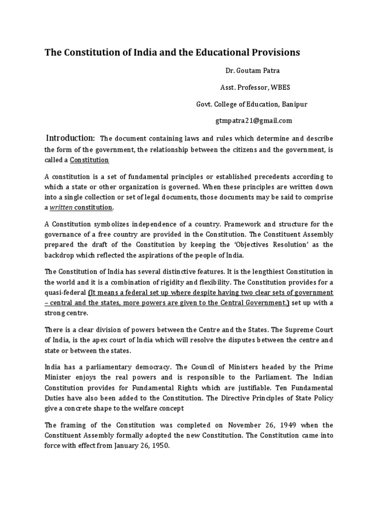 Educational Provisions in The Constitutions | PDF | Constitution | Justice