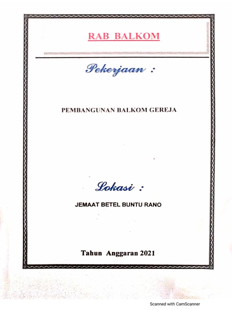 RAB Betel Buntu Rano | PDF