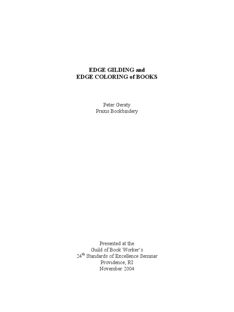 Edge Gilding Techniques by Peter Geraty | PDF | Knife | Industrial ...