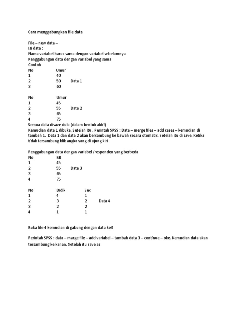 Cara Menggabungkan File Data | PDF