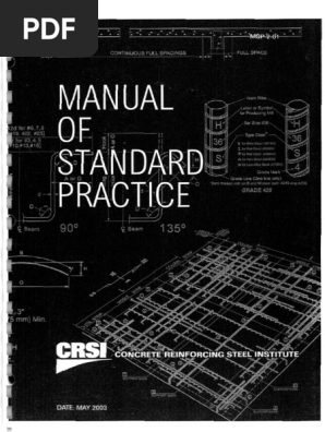Manual Of Standard Practice 29th Edition CRSI, 58% OFF