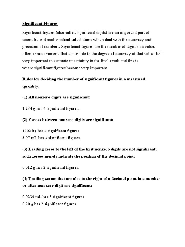 3 Significant Figures and Rounding | PDF | Significant Figures ...