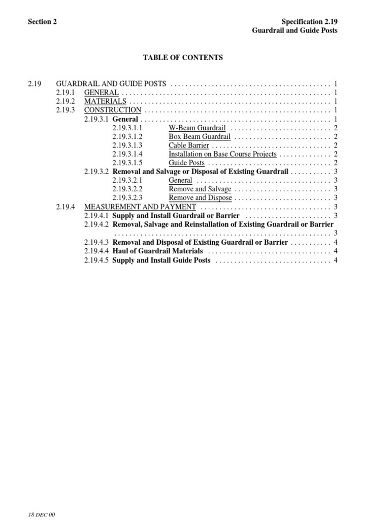 Specification of Guardrail | PDF | Civil Engineering | Nature