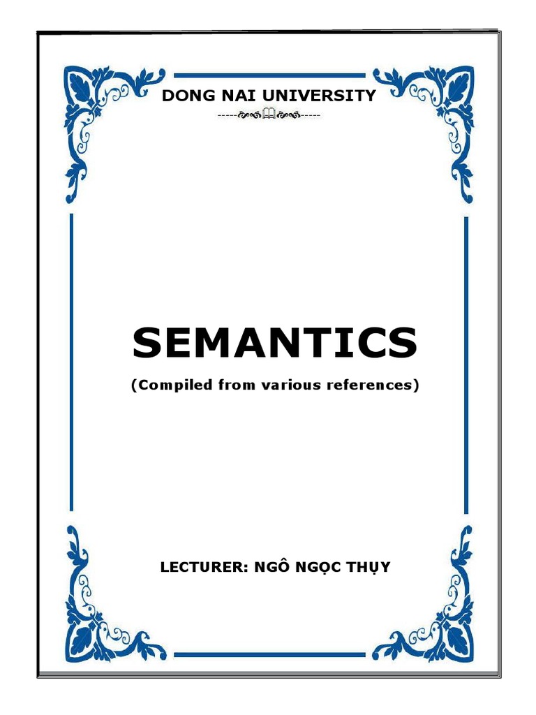 Semantics: Dong Nai University | PDF | Proposition | Metaphor