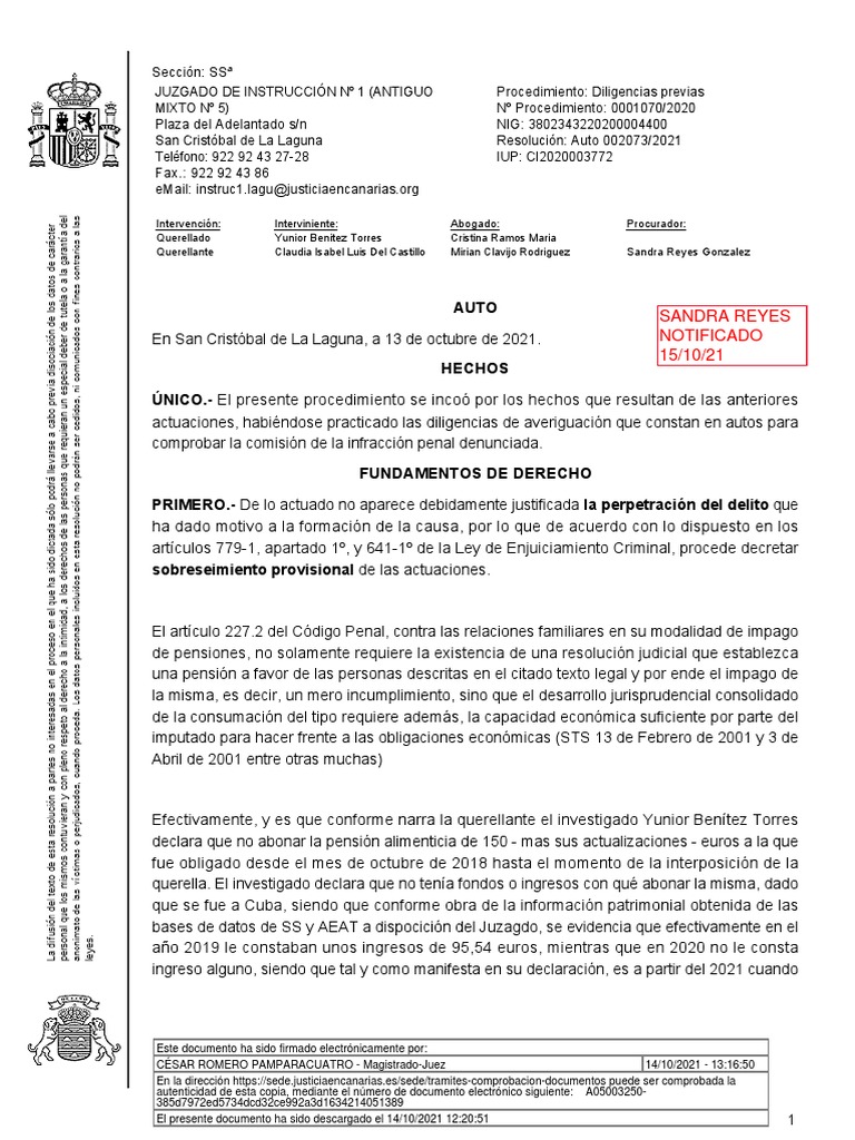 Auto 131021 | PDF | Derecho penal | Apelación